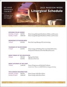 Passion Week 2025 Schedule